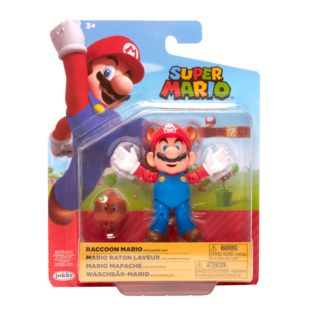 Super Mario: Raccoon Mario w/ Leaf 10cm Figure – Toys 'N' Geek